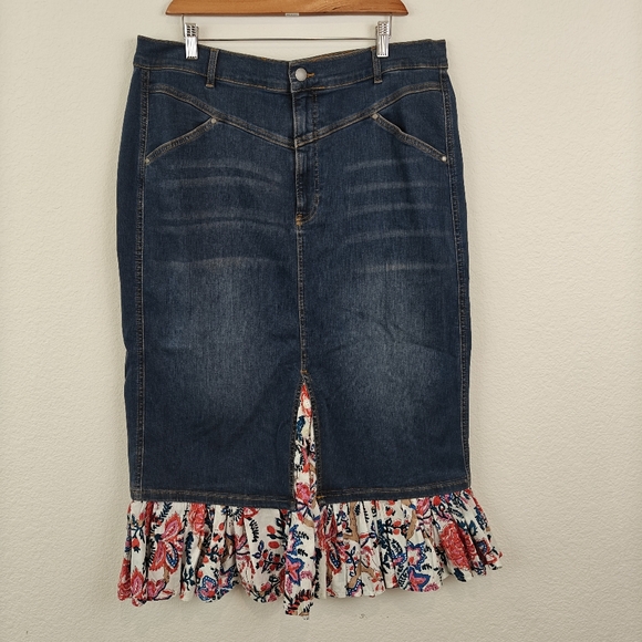 Peruvian Connection | Skirts | Peruvian Connection Lia Denim Pencil ...